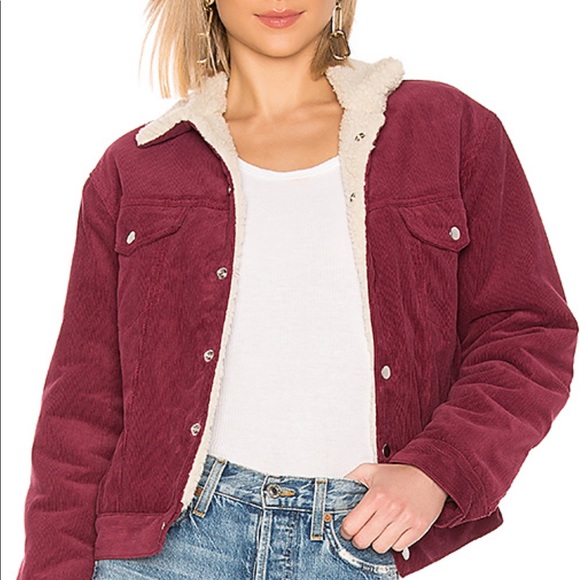 Re/Done | Jackets & Coats | Redone Oversized Trucker Corduroy Sherpa ...